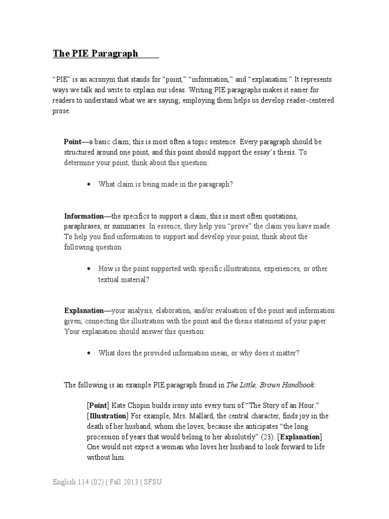 PIE Paragraph
