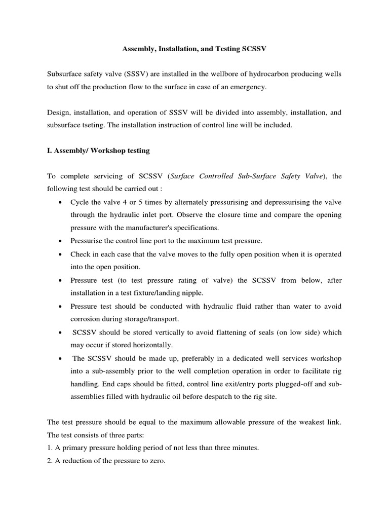 SCSSV | PDF | Valve | Mechanical Engineering