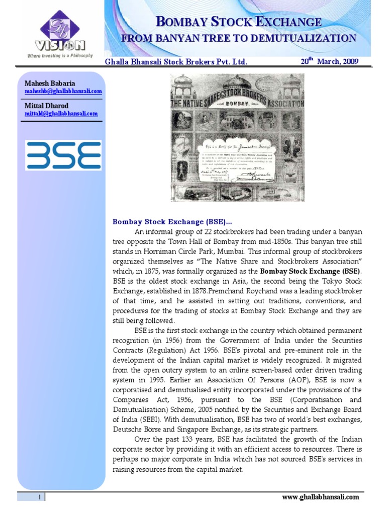 Bse | PDF | Stocks | Financial Markets