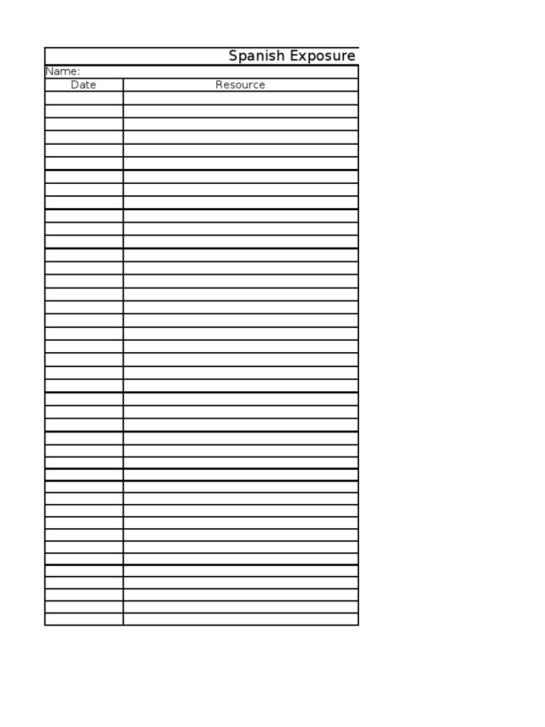 Spanish Log Template | PDF
