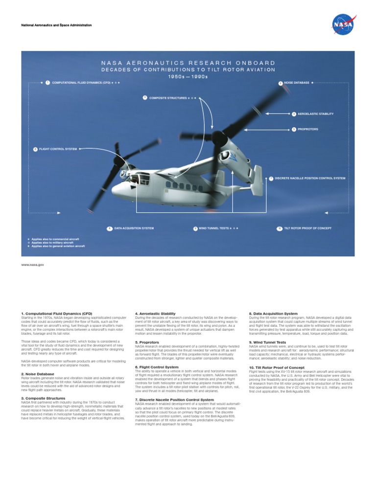 NASA's Tilt Rotor Aviation Research | PDF | Helicopter Rotor | Aircraft