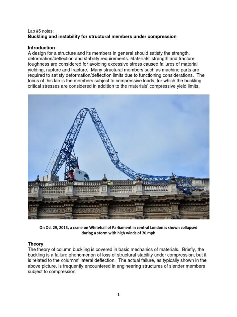 LAB 5 Buckling and Structural Stability Under Compression | PDF ...