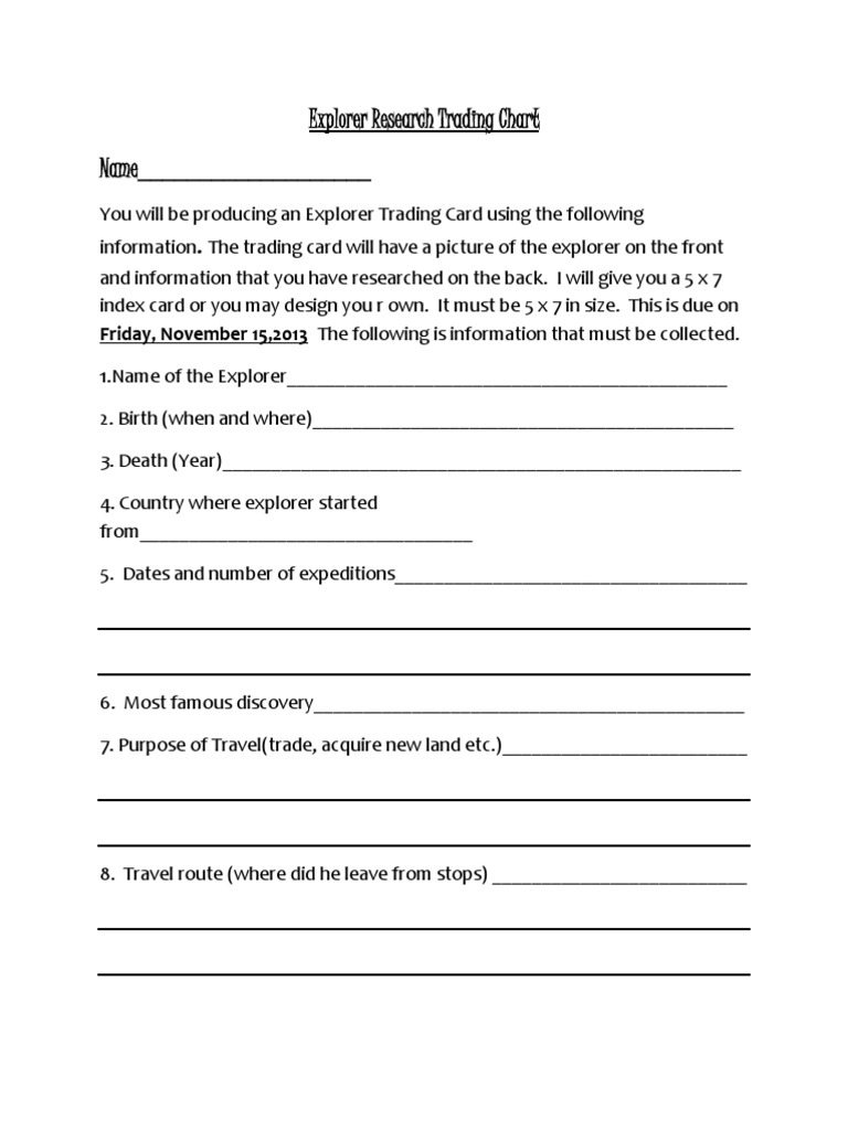 Explorer Trading Card Guide | PDF | Career & Growth | Games & Activities