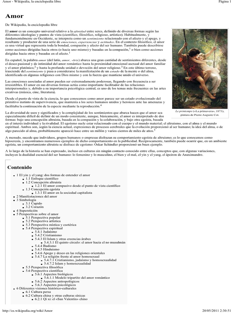 Amor - Wikipedia, La Enciclopedia Libre | Descargar gratis PDF ...