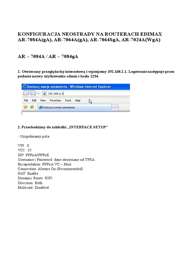 AR-7084A Neostrada PDF | PDF