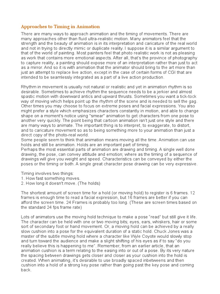Understanding Timing in Animation | Download Free PDF | Thought | Inertia