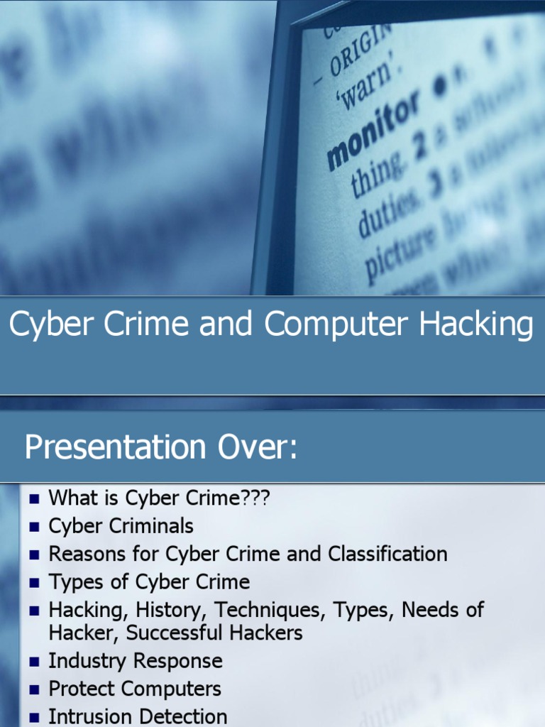 Cybercrime and Computer Hacking | Security Hacker | Cybercrime