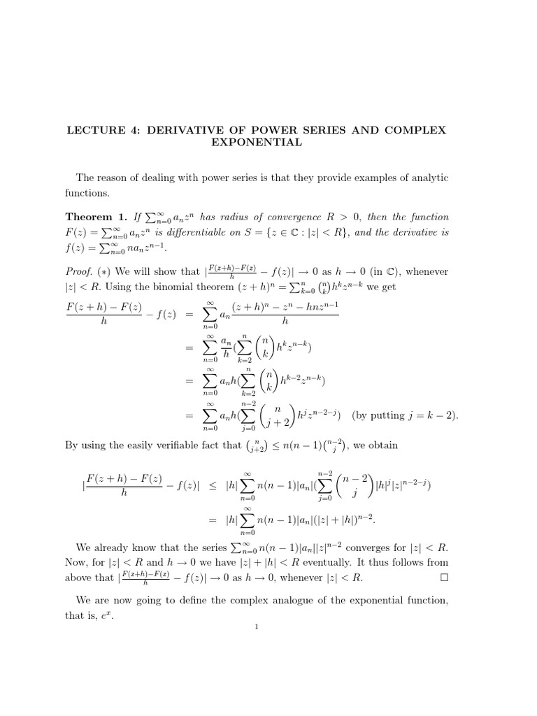 Comp 4 | PDF | Power Series | Exponential Function
