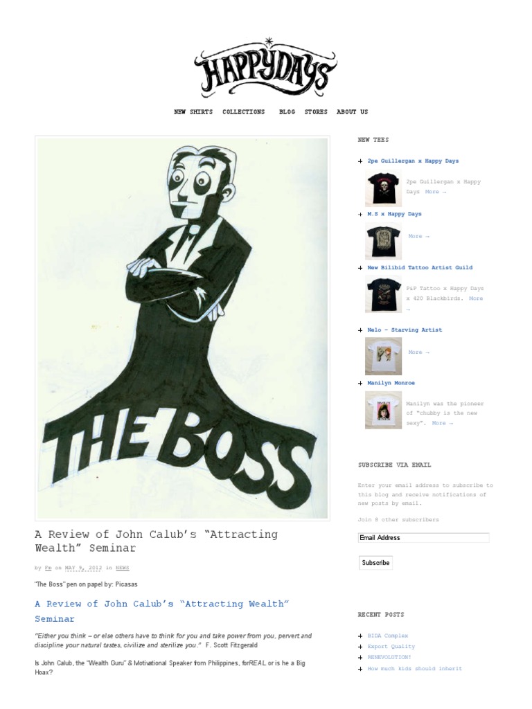 A Review of John Calub's "Attracting Wealth" Seminar - Happy Days | PDF ...