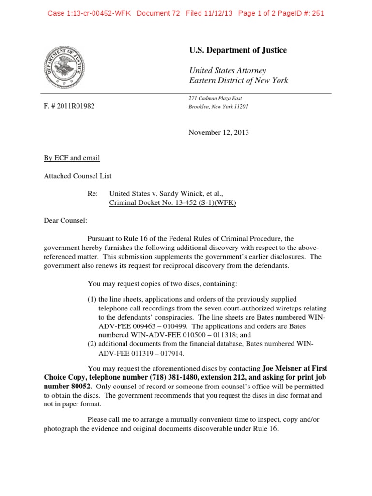 USA v. Winick Et Al Doc 72 Filed 12 Nov 13 | PDF | Federal Government ...