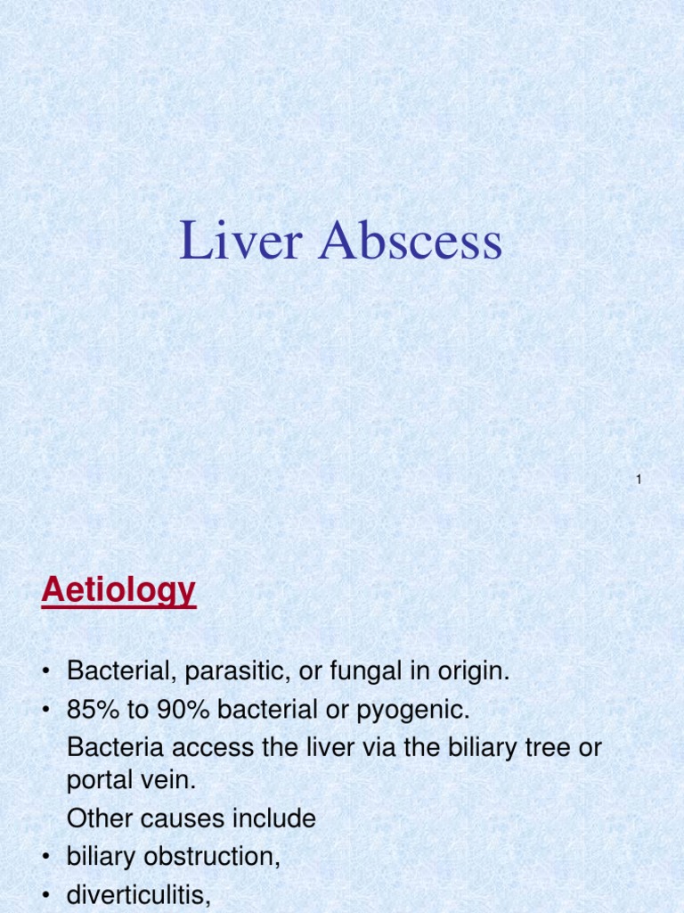 Liver Abscess | PDF | Gastroenterology | Clinical Medicine