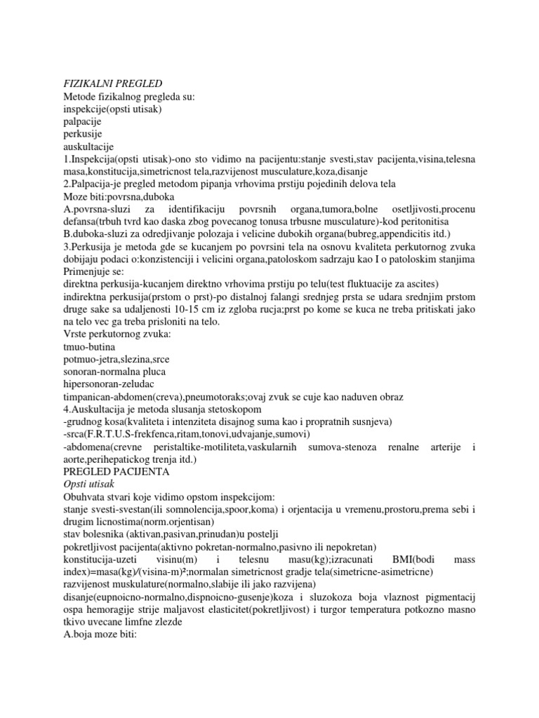 Fizikalni Pregled | PDF