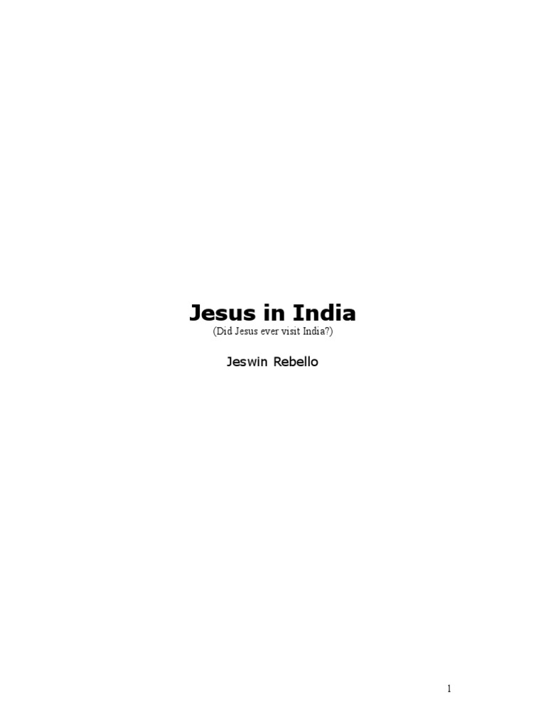 Jesus in India | PDF | Moses | Gospels