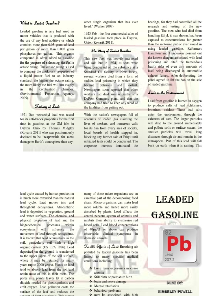 What Is Leaded Gasoline? | PDF | Gasoline | Soil