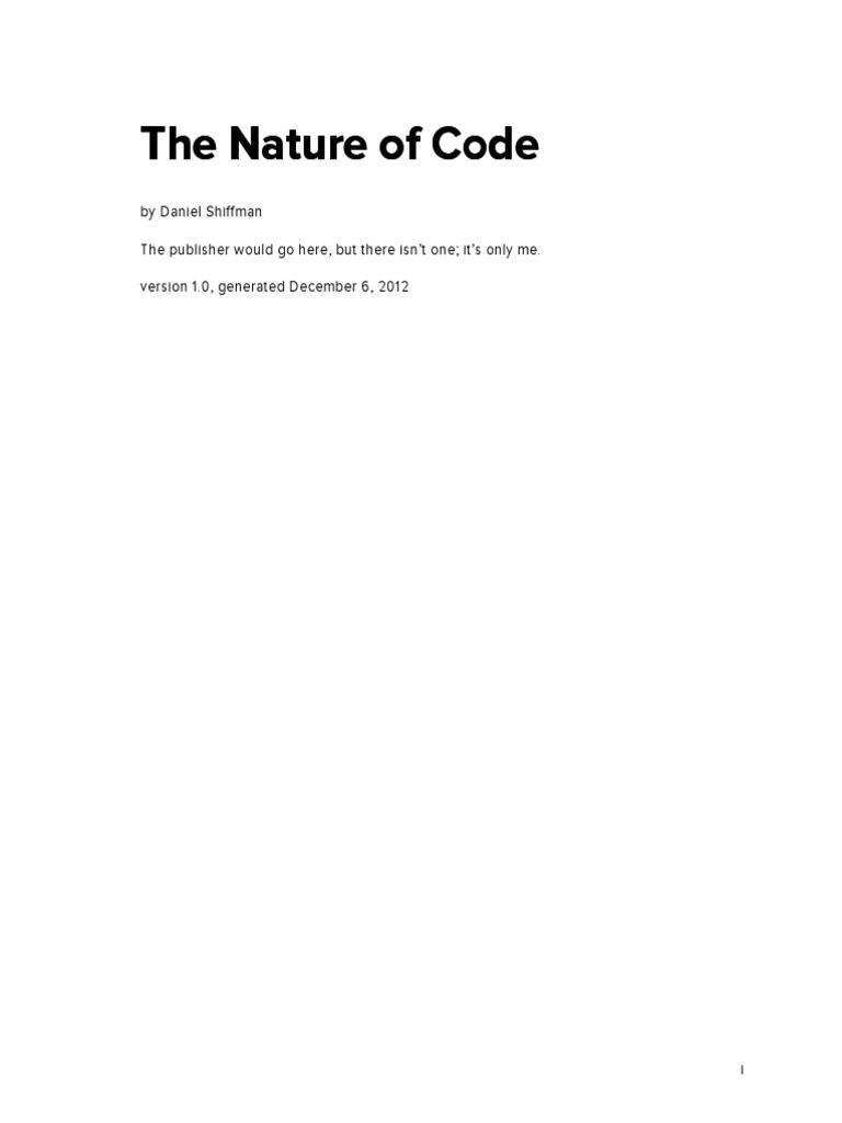 The Nature of Code: Free eBook Edition | PDF | Teaching Mathematics