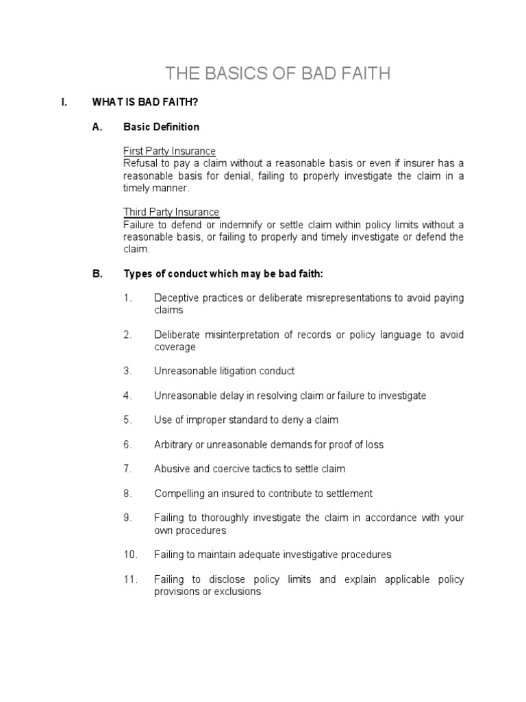 bad faith | Insurance | Subrogation