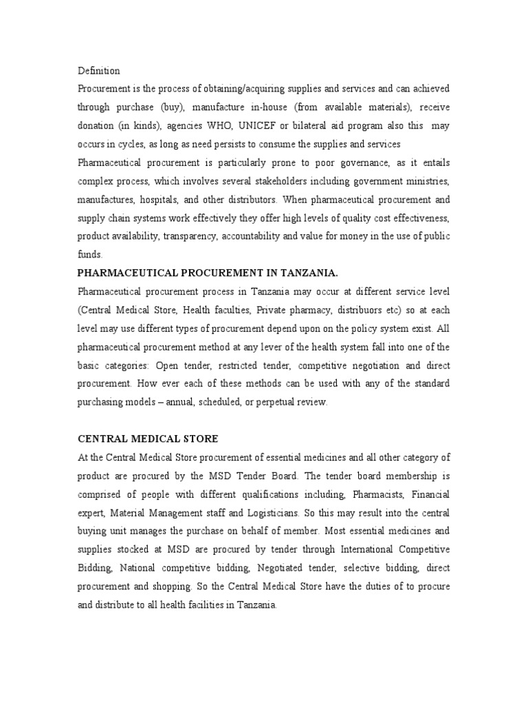 Medicine Procurement | PDF | Procurement | Pharmaceutical Drug