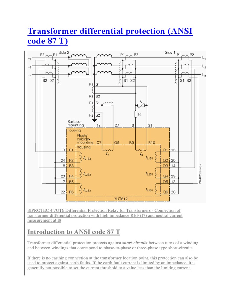 Transformer Differential Protection | PDF | Transformer | Electric Current