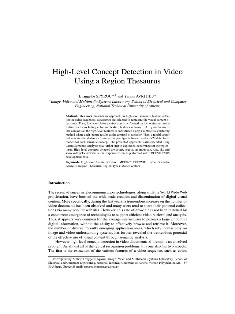 High-Level Concept Detection in Video | PDF | Support Vector Machine ...