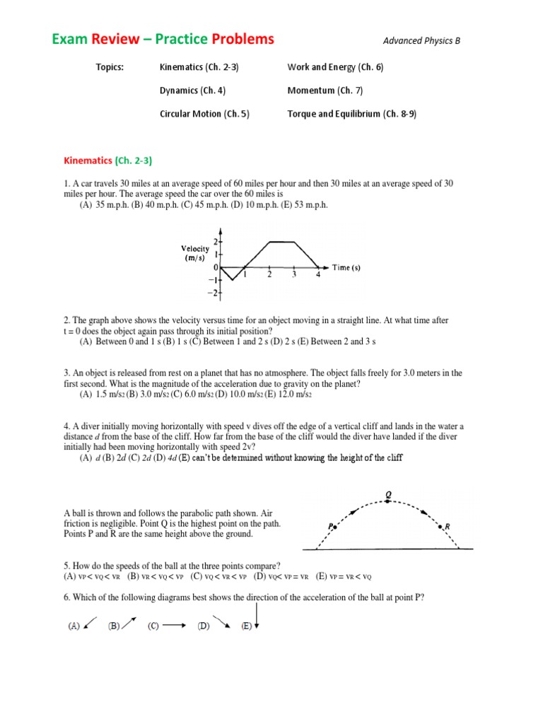 Exam Review 3 | PDF | Acceleration | Force