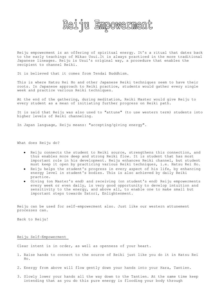 ReiJu Empowerment | Download Free PDF | Reiki | Chakra