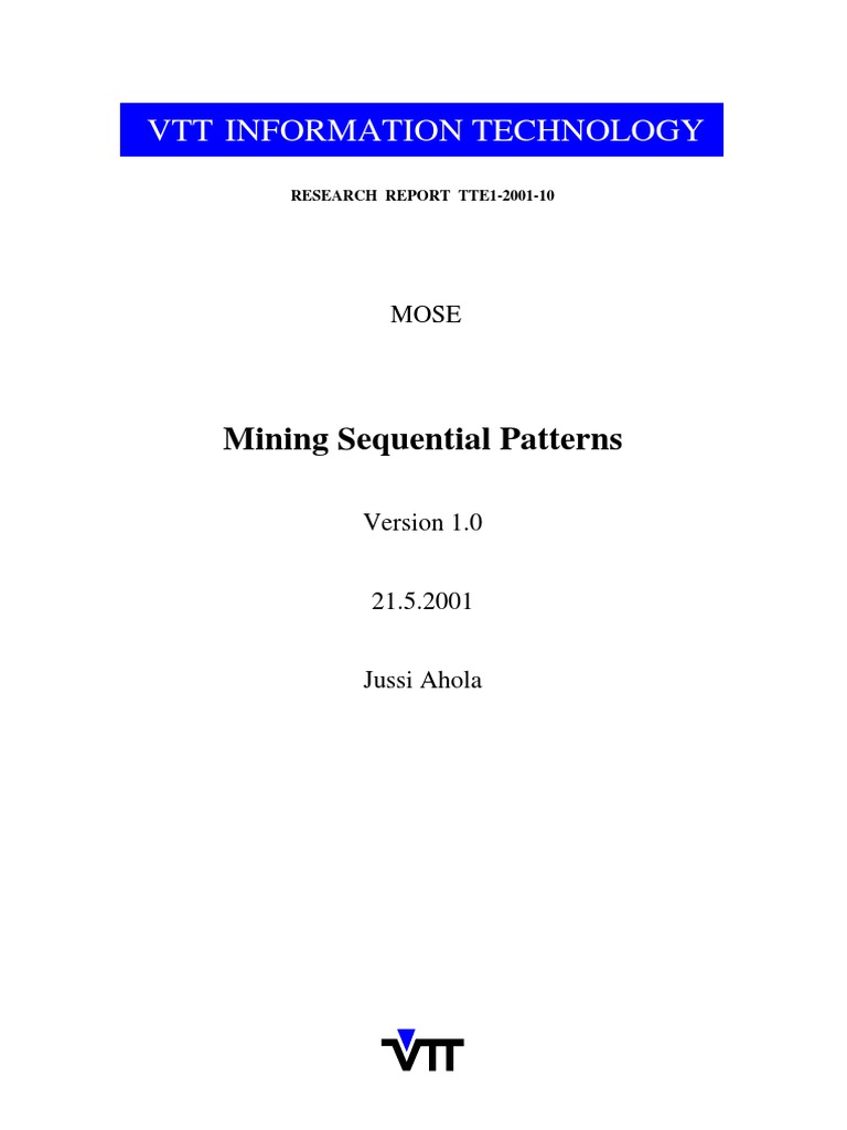 Vtt Information Technology Mining Sequential Patterns Pdf Automata Theory Sequence