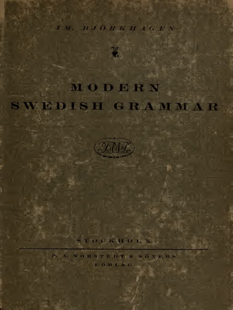 Swedish Grammar | PDF | Stress (Linguistics) | Verb
