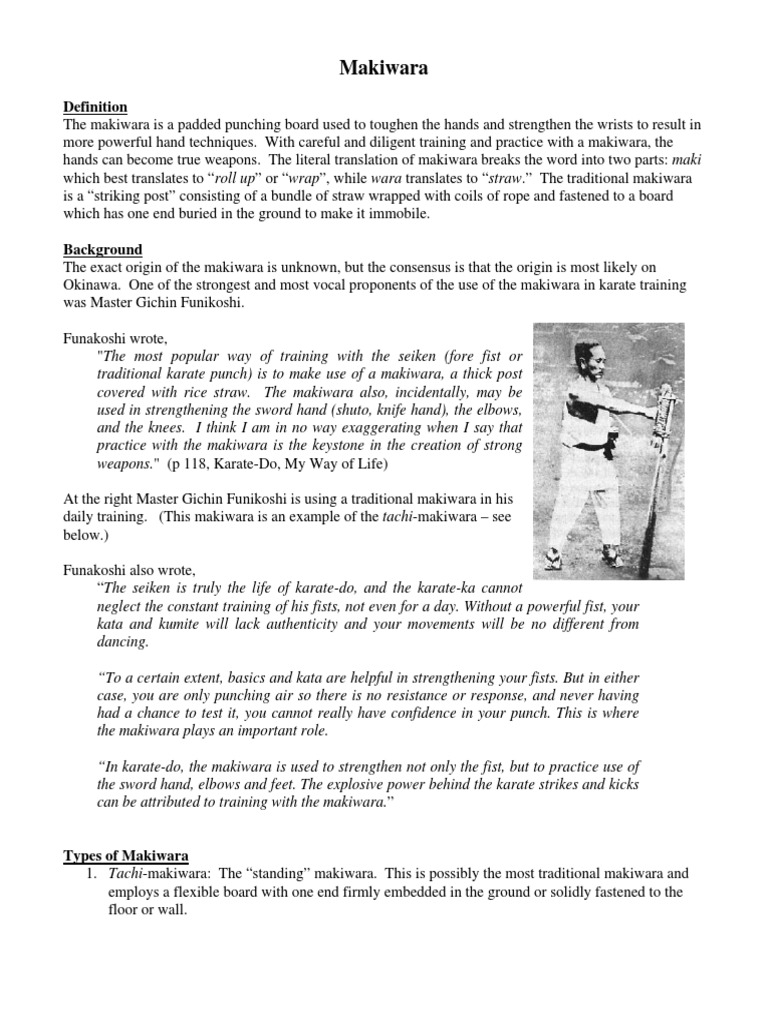 Understanding Makiwara Training Techniques | PDF | Karate | Rope