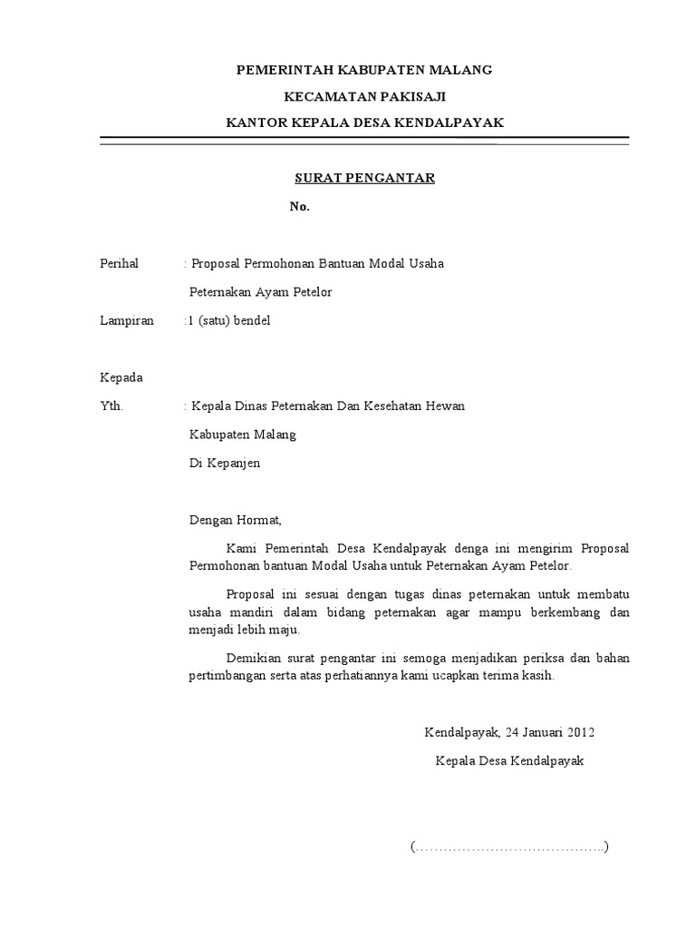 Proposal Permohonan Bantuan Usaha Ternak Ayam Petelor | PDF Proposal Permohonan Bantuan Usaha Ternak Ayam Petelor | PDF