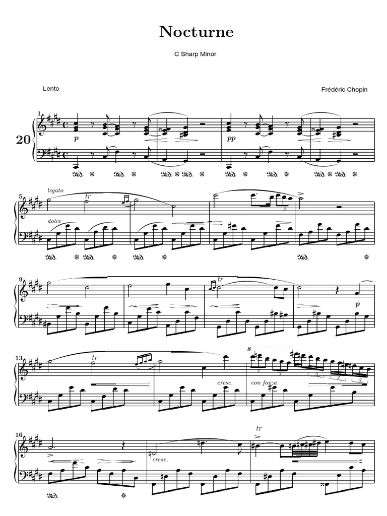 Chopin - Nocturne 20 PDF | PDF