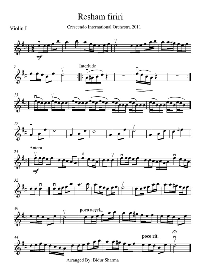 Resham Firiri Violin I | PDF