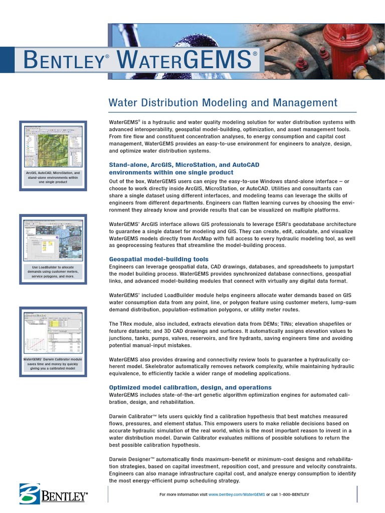 WaterGEMS Glance | Download Free PDF | Arc Gis | Geographic Information ...