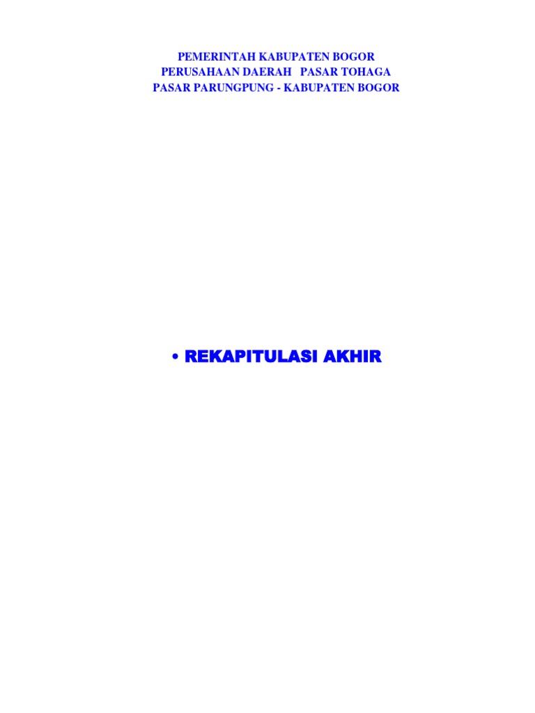 RAB Pasar Parungpung | PDF
