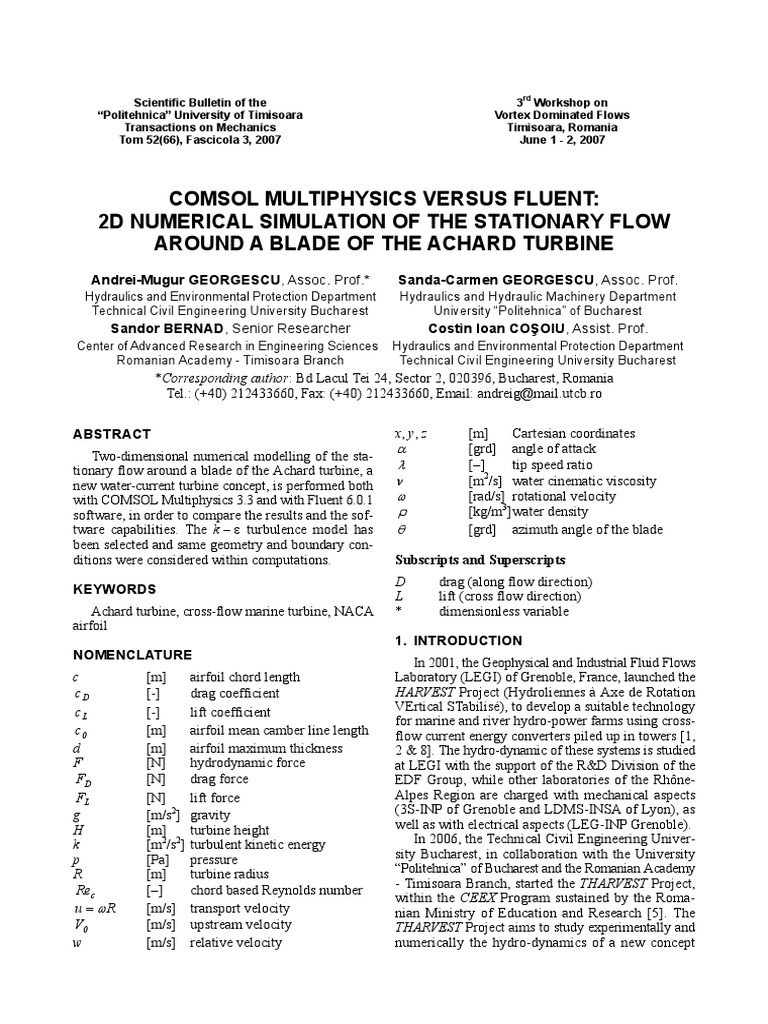 Comsol Vs Fluent | PDF | Airfoil | Lift (Force)