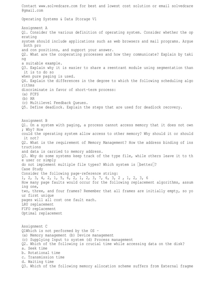 Operating Systems | PDF | Scheduling (Computing) | Thread (Computing) Operating Systems | PDF | Scheduling (Computing) | Thread (Computing)
