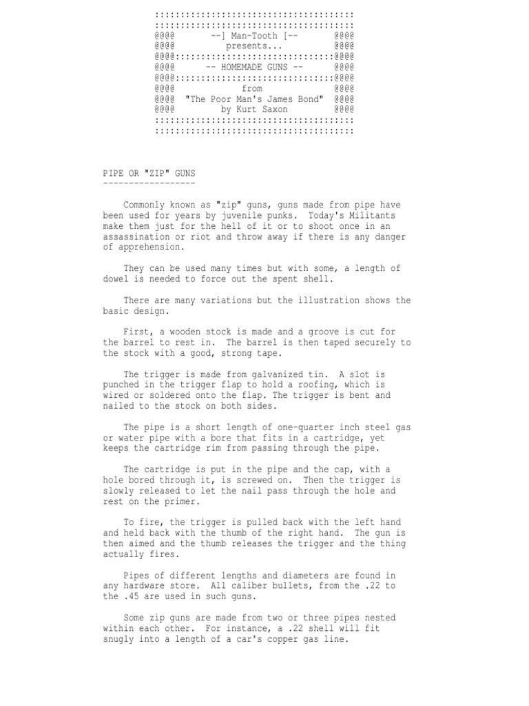 Pipe or Zip Guns Diy Improvised | PDF | Cartridge (Firearms) | Rifle