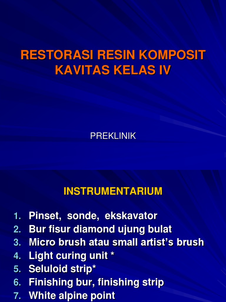Preklinik Restorasi Resin Komposit Klas IV 2009 | PDF | Griya & Taman | Teknologi & Rekayasa