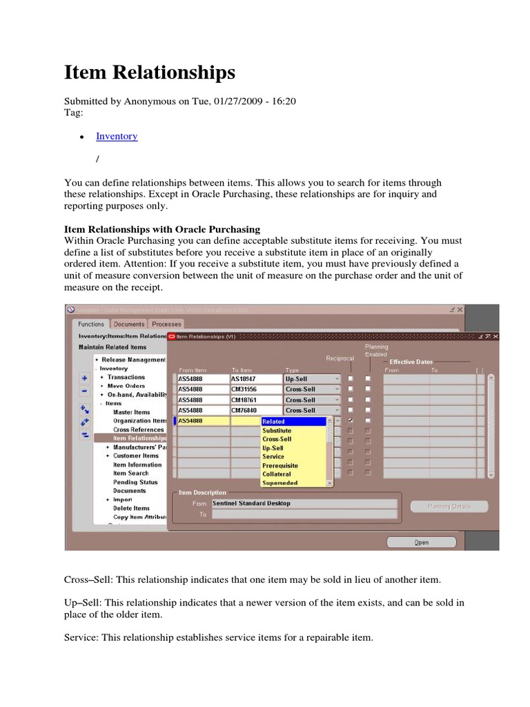 Item Relationships | PDF | Inventory | Business Economics