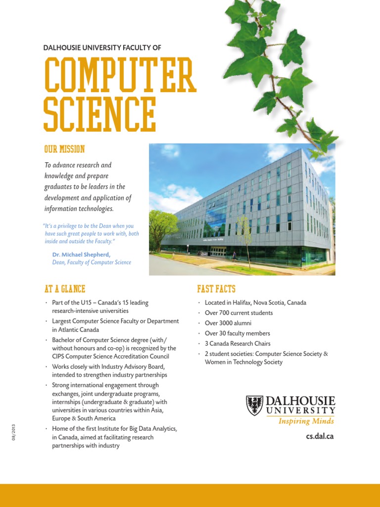 Dalhousie Computer Science Mission & Degrees | PDF | Computer Science ...