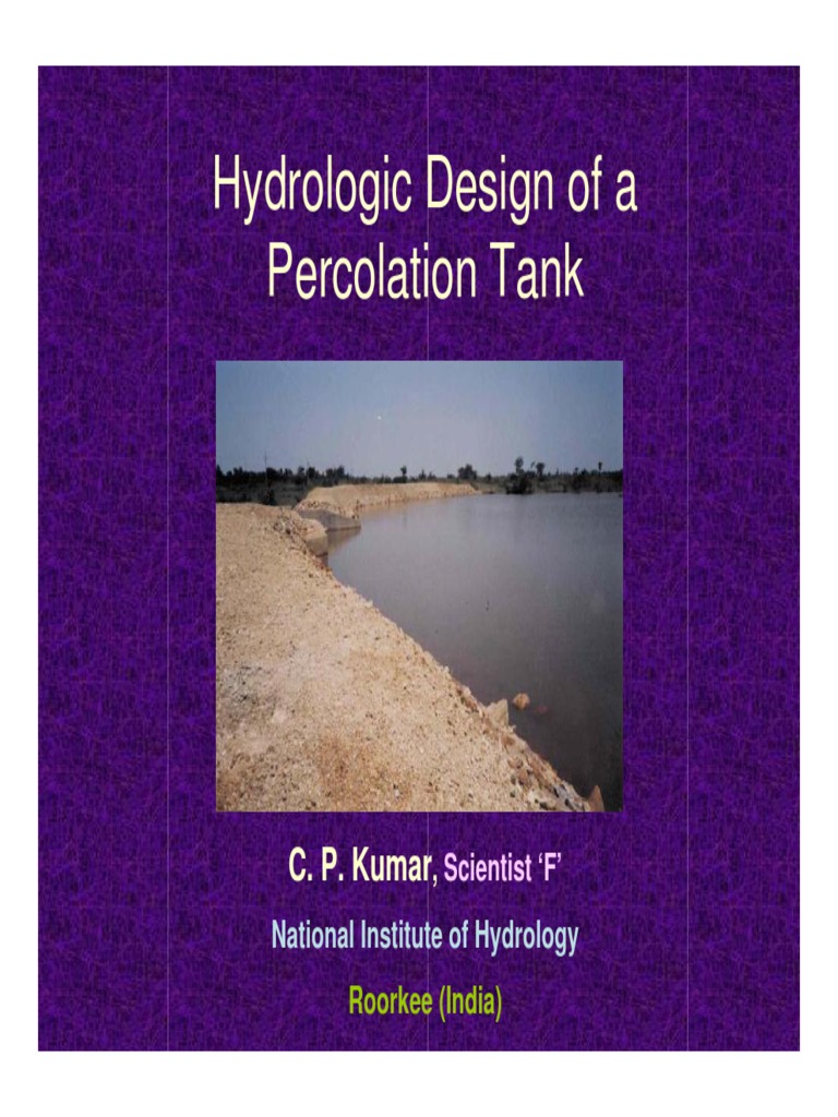percolation- tank design | Groundwater | Water Resources