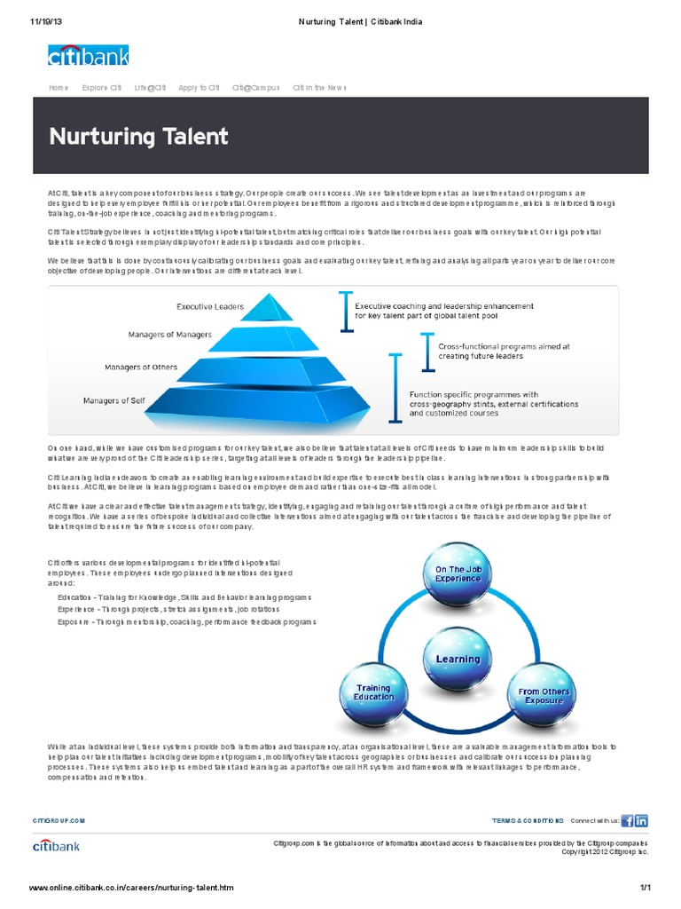 Nurturing Talent - Citibank India | PDF | Citigroup | Leadership