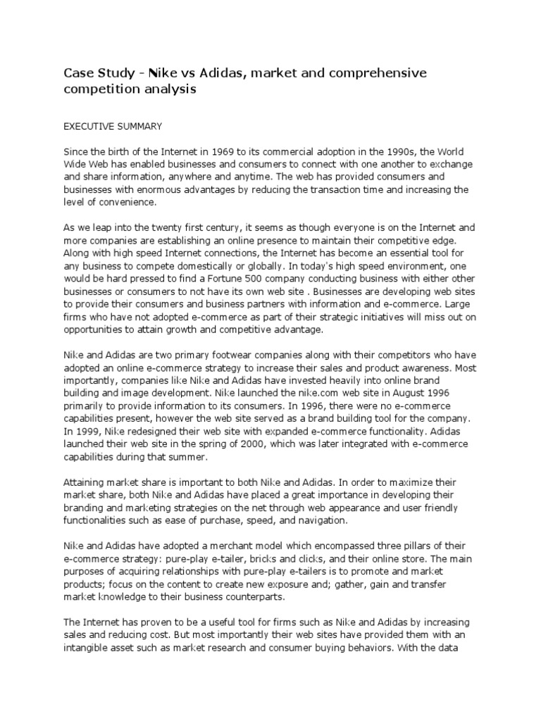 Case Study - Nike Vs Adidas, Market and Comprehensive Competition ...