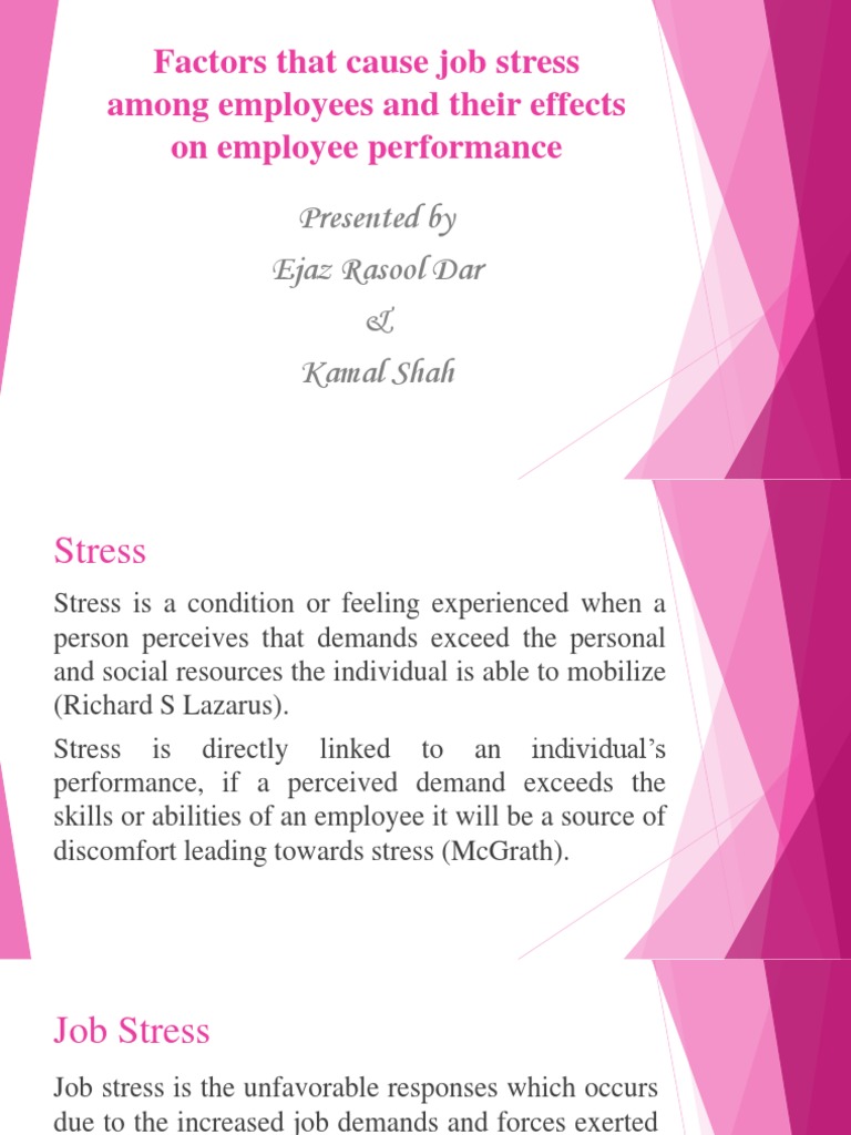Job Stress Factors Impacting Performance | PDF | Occupational Stress ...