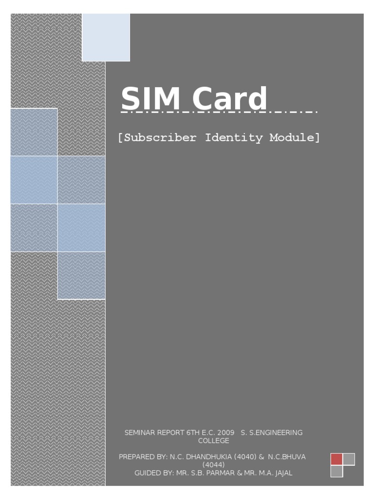SIM Card | PDF | Subscriber Identity Module | Telecommunications Equipment