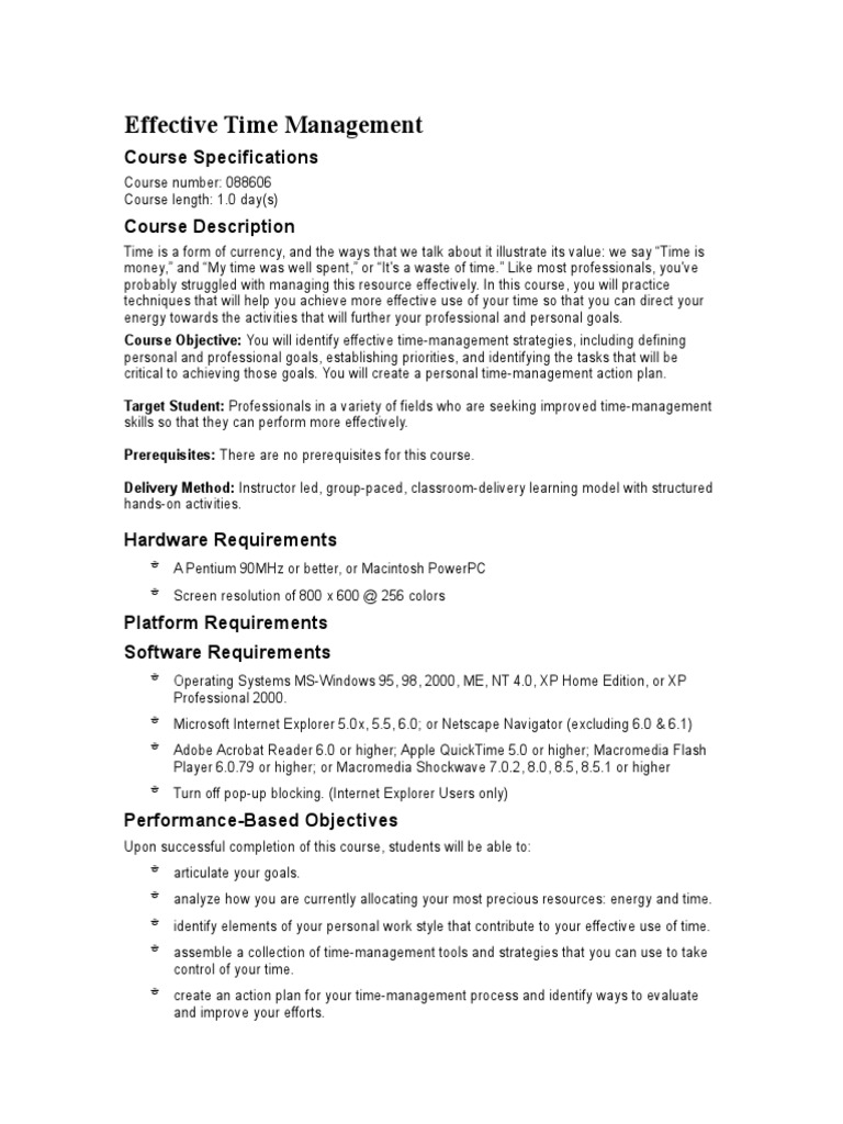 Effective Time Management Strategies | PDF | Cognition | Learning