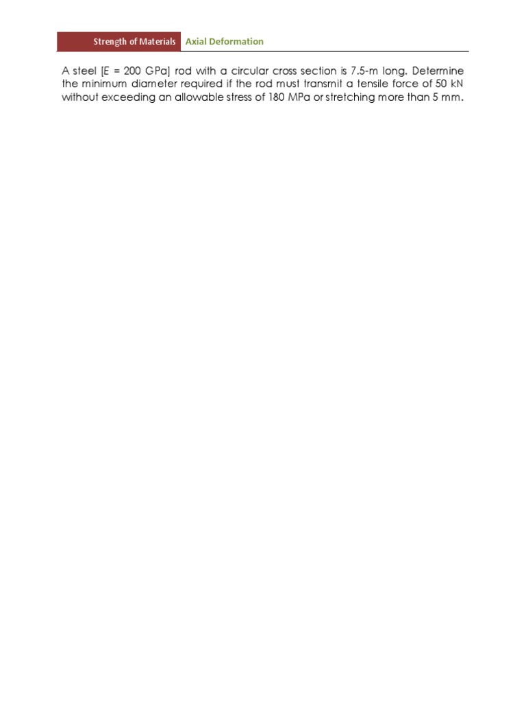 Axial Deformation | PDF | Strength Of Materials | Deformation (Engineering)