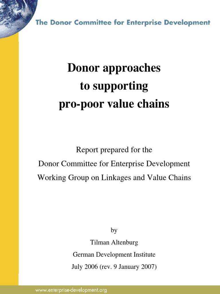Donor Approaches To Supporting Pro-Poor Value Chains | PDF | Value ...