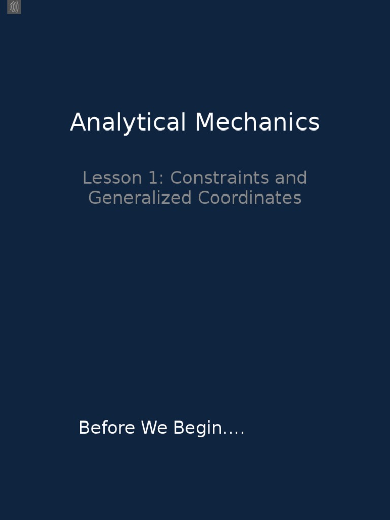 Analytical Mechanics: Constraints | PDF