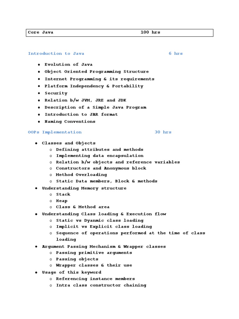 Core Java Training Institute | Download Free PDF | Class (Computer ...
