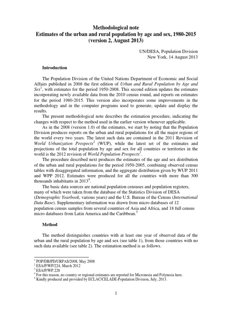 Methodological Note 2013 | PDF | Census | Language Integrated Query